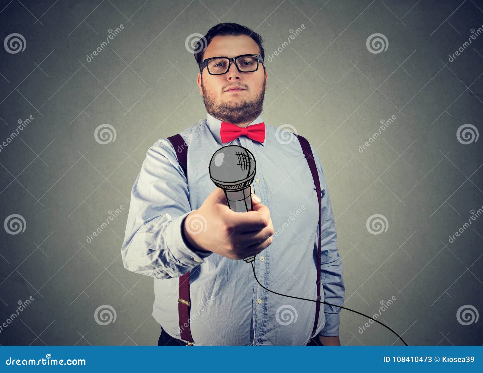 Serious Young Man Taking Interview Stock Image - Image of communication ...