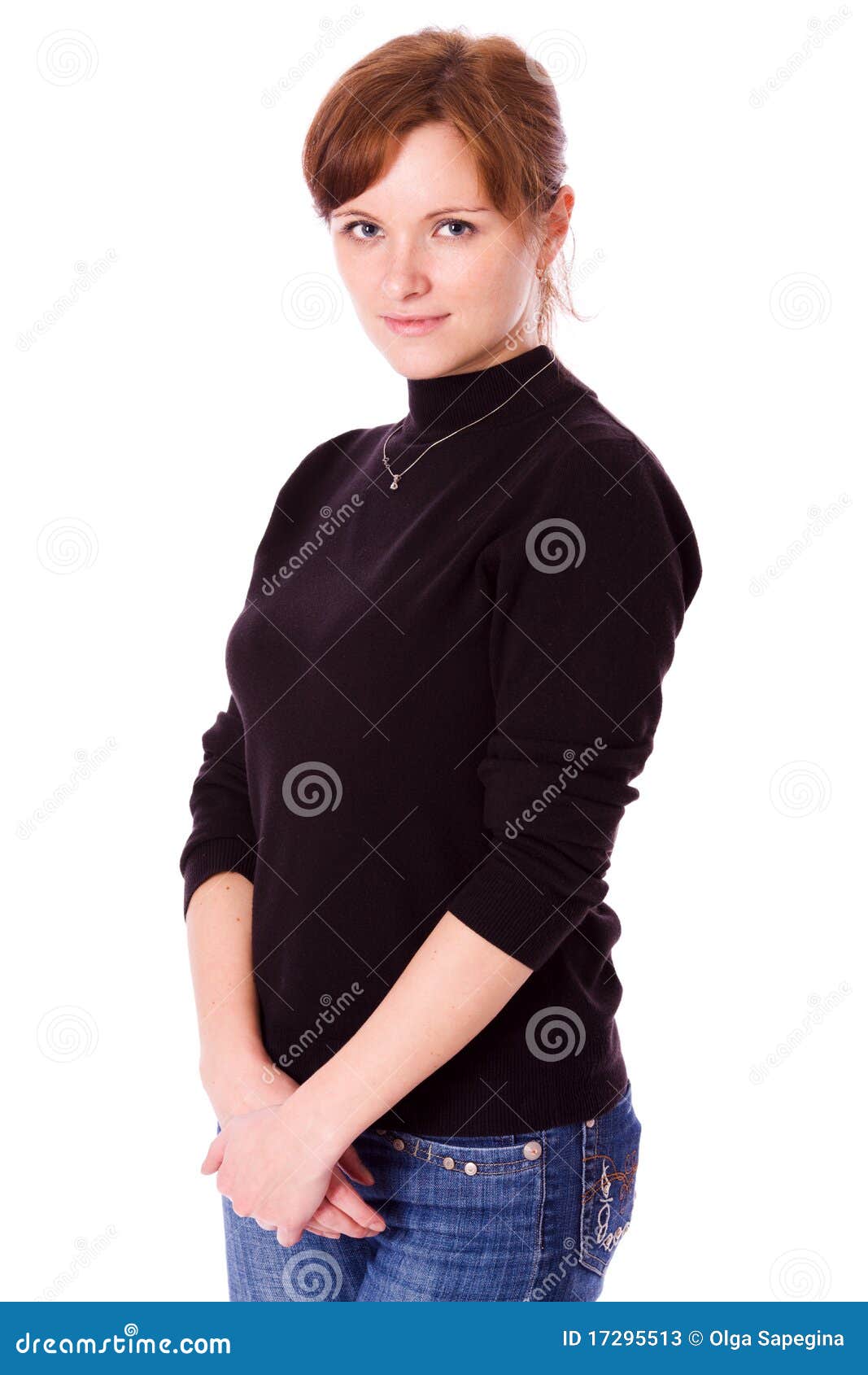 Serious young woman stock image. Image of isolated, casual - 17295513