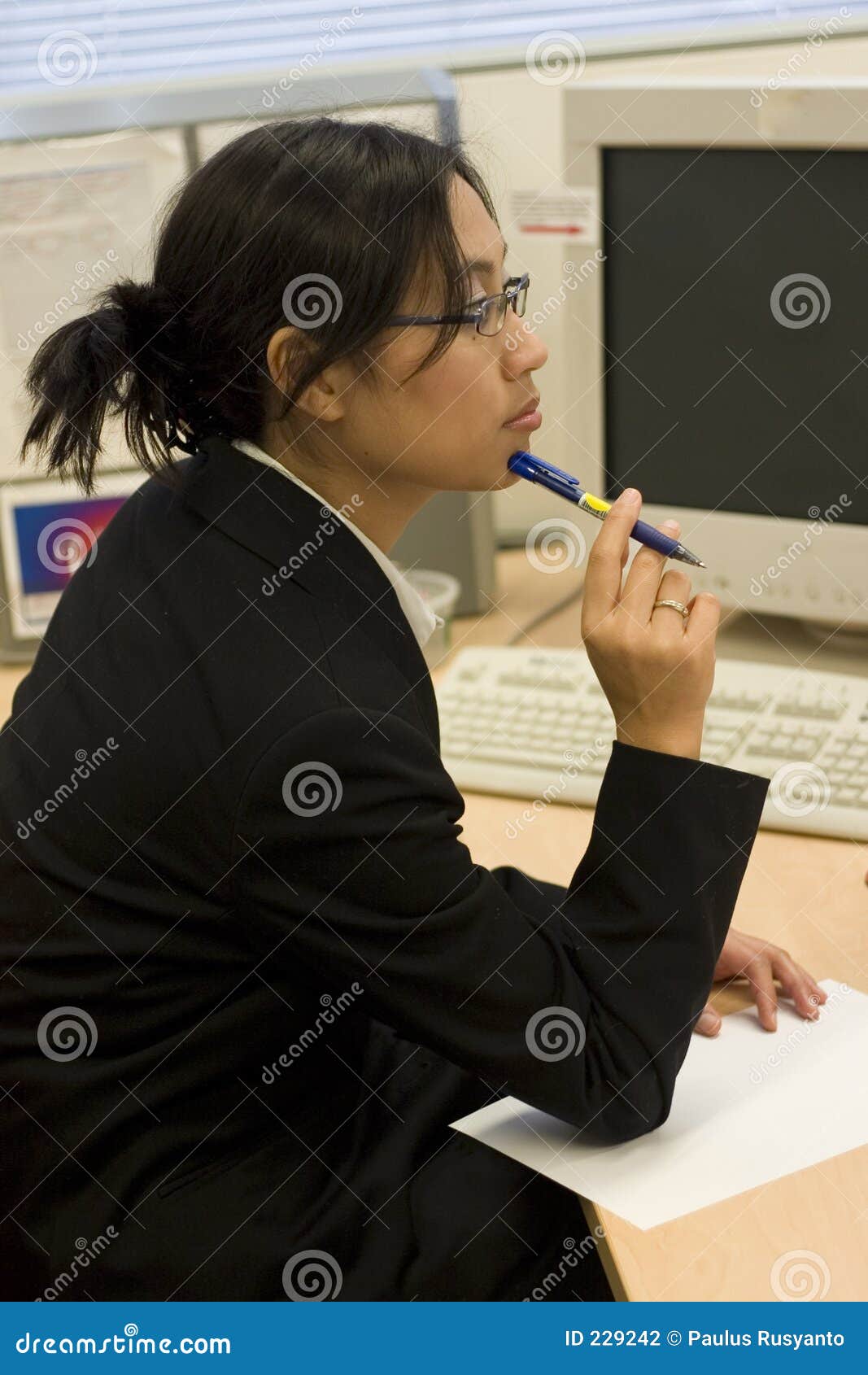 Seriously Thinking stock photo. Image of office, copyspace - 229242
