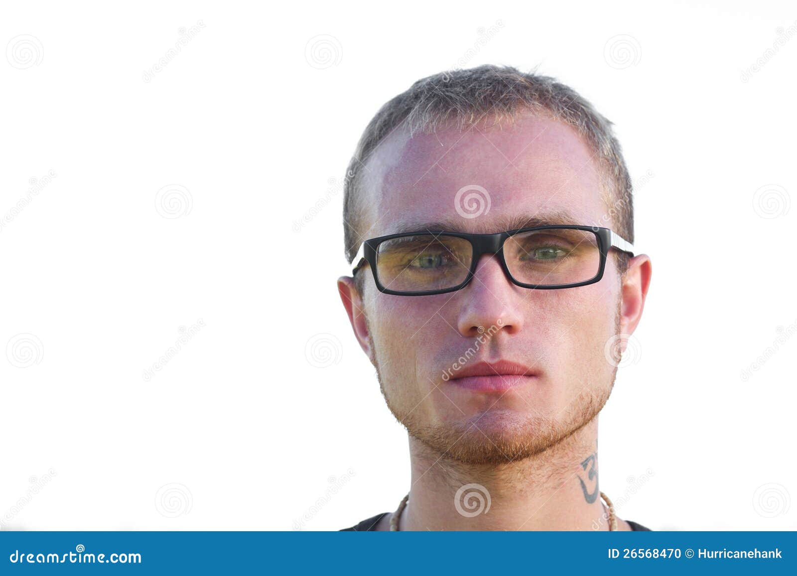 Seriuos Young Man in Eyeglasses Stock Photo - Image of european ...