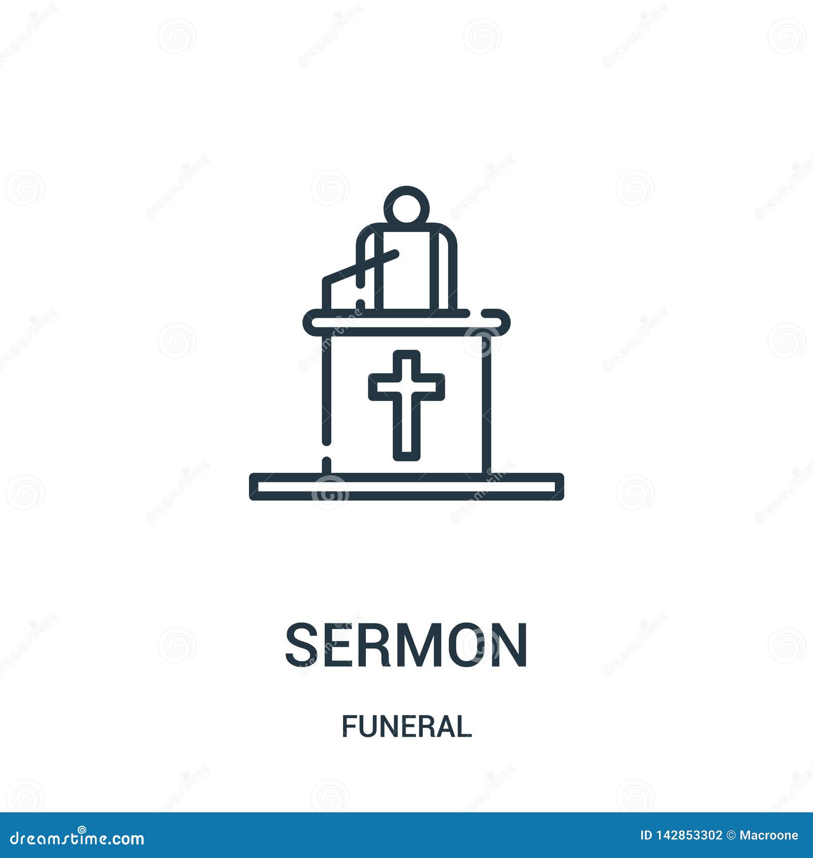Sermon Icon Vector from Funeral Collection. Thin Line Sermon Outline ...