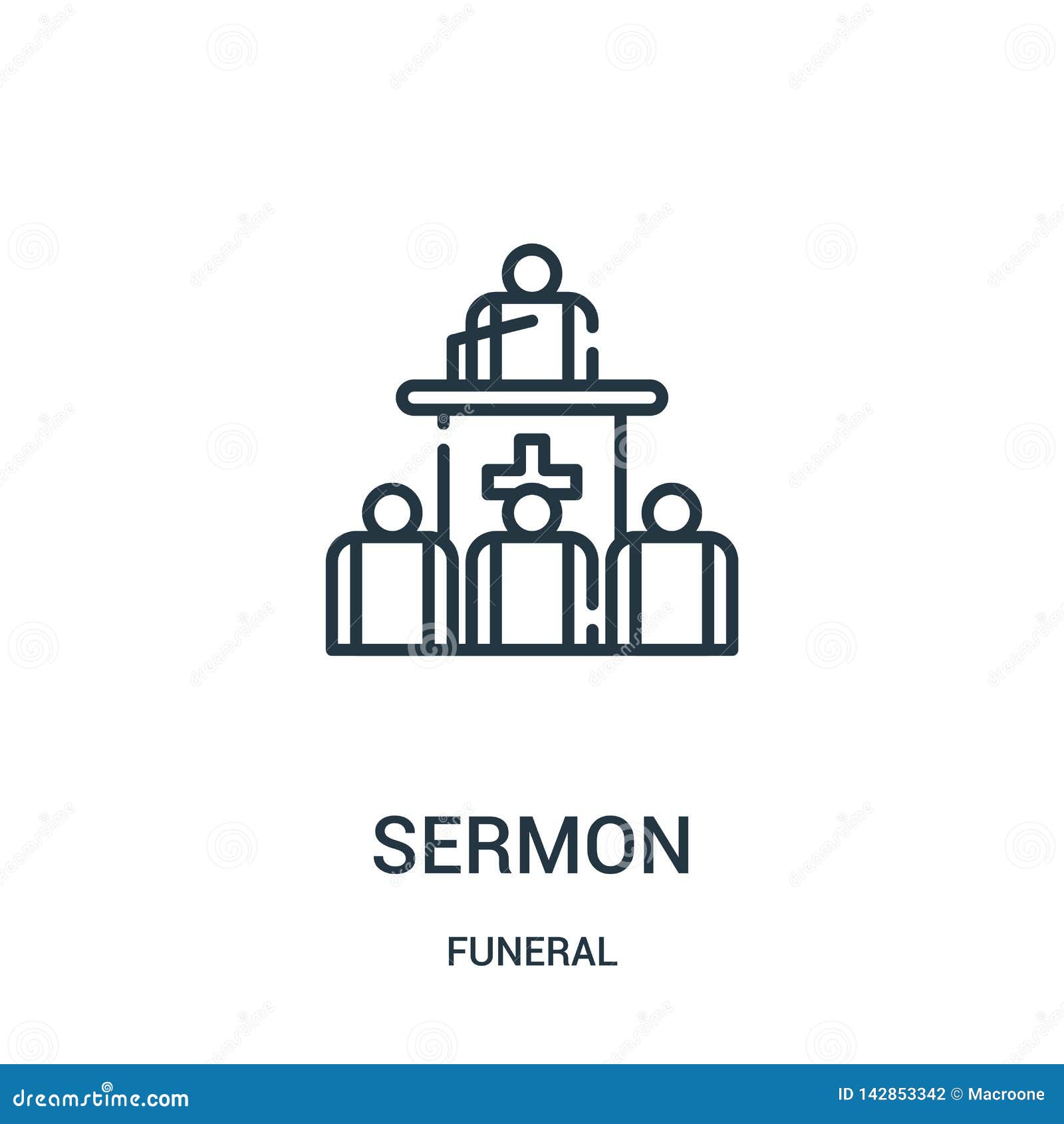 Sermon Icon Vector from Funeral Collection. Thin Line Sermon Outline ...