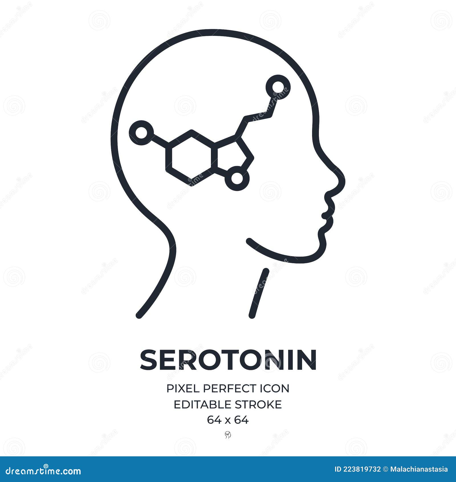 Illustration Of Serotonin Molecule Isolated Grey Background Stock ...