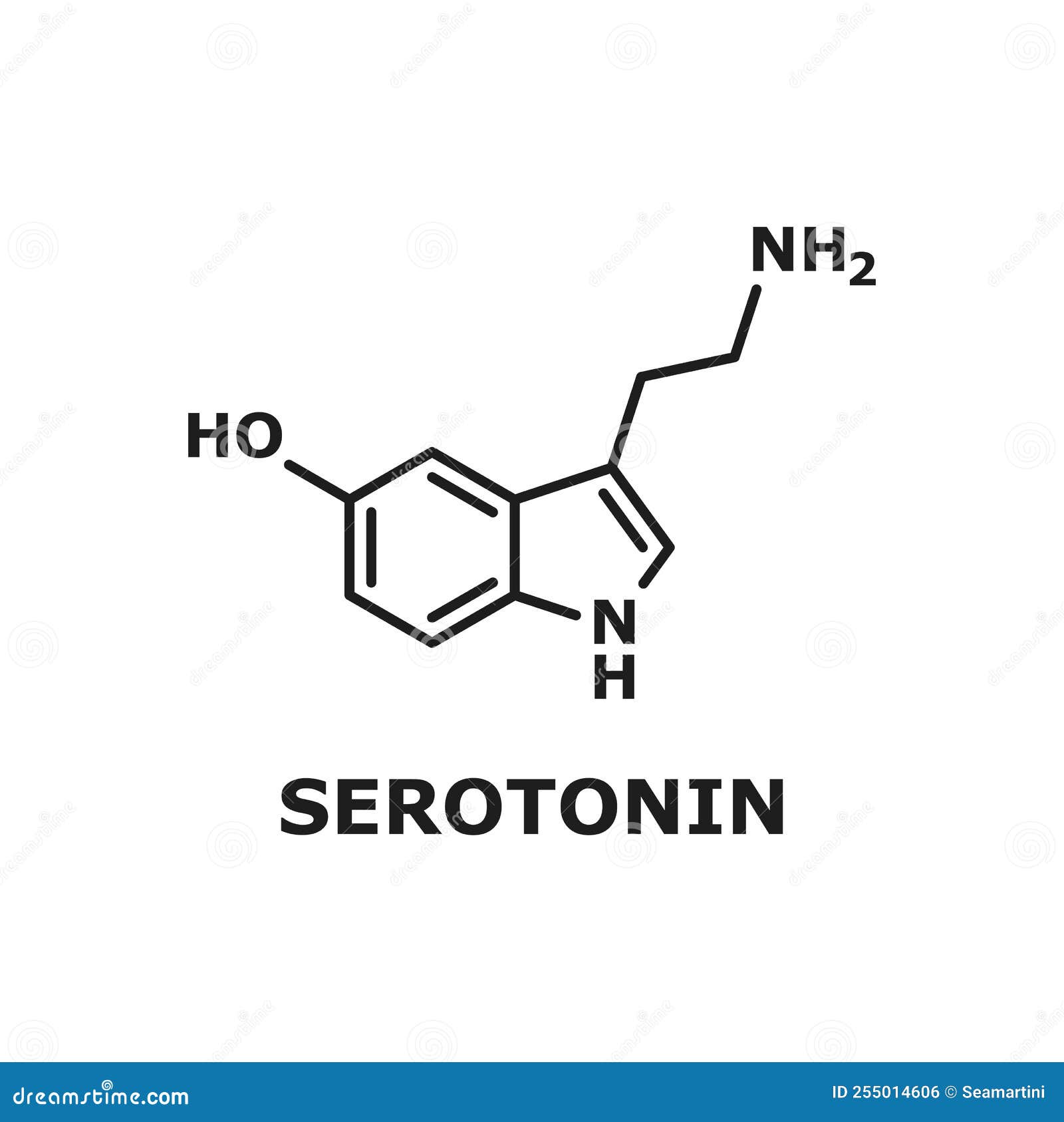 Serotonin Human Hormone Molecule Skeletal Model Stock Vector ...