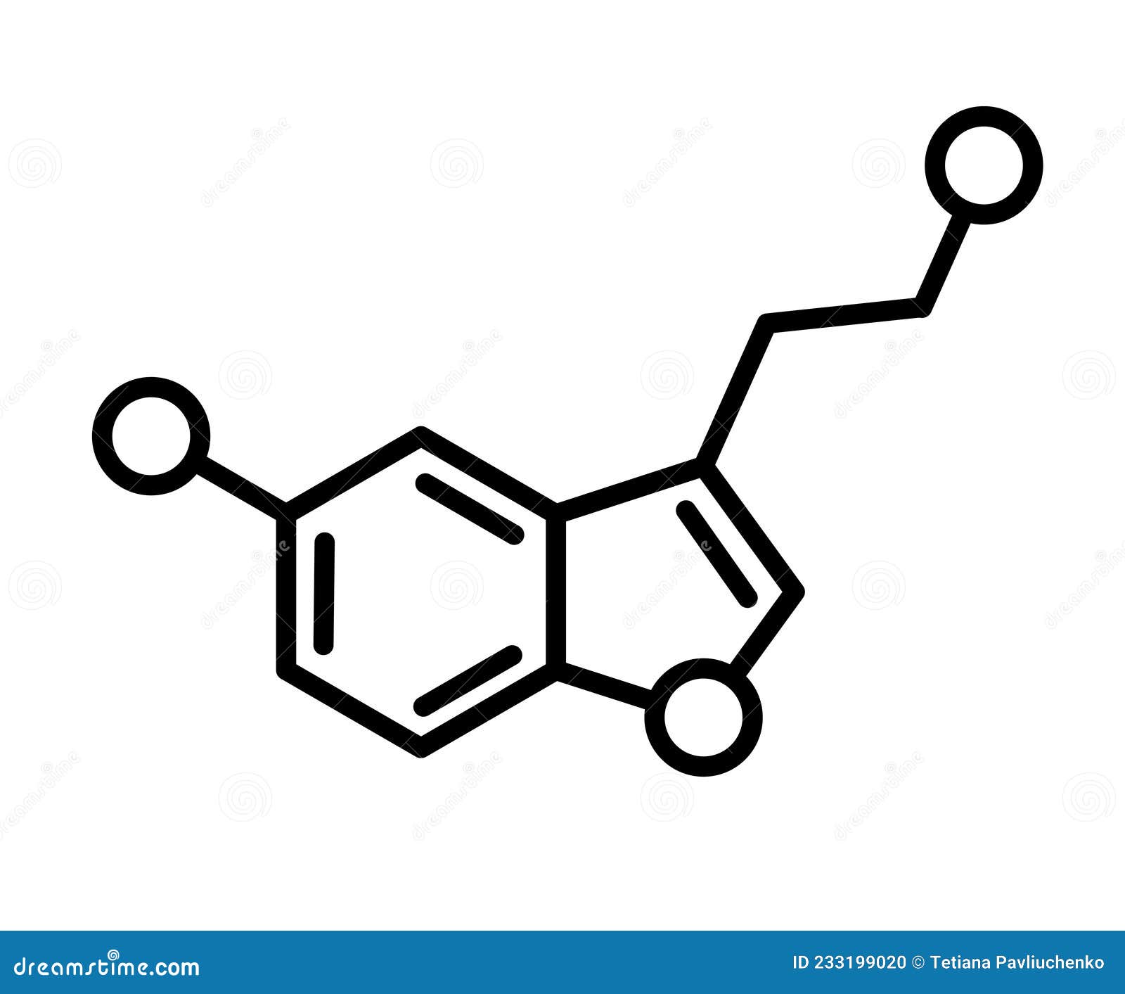 Serotonin Icon Logo Vector Illustration On Blue Circle With Brush ...