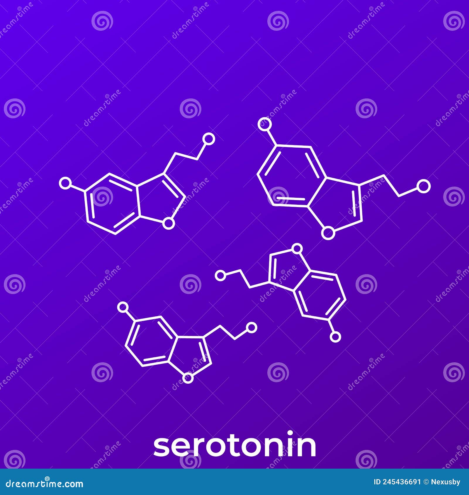 Serotonin Hormone Molecules, Vector Illustration Stock Vector ...