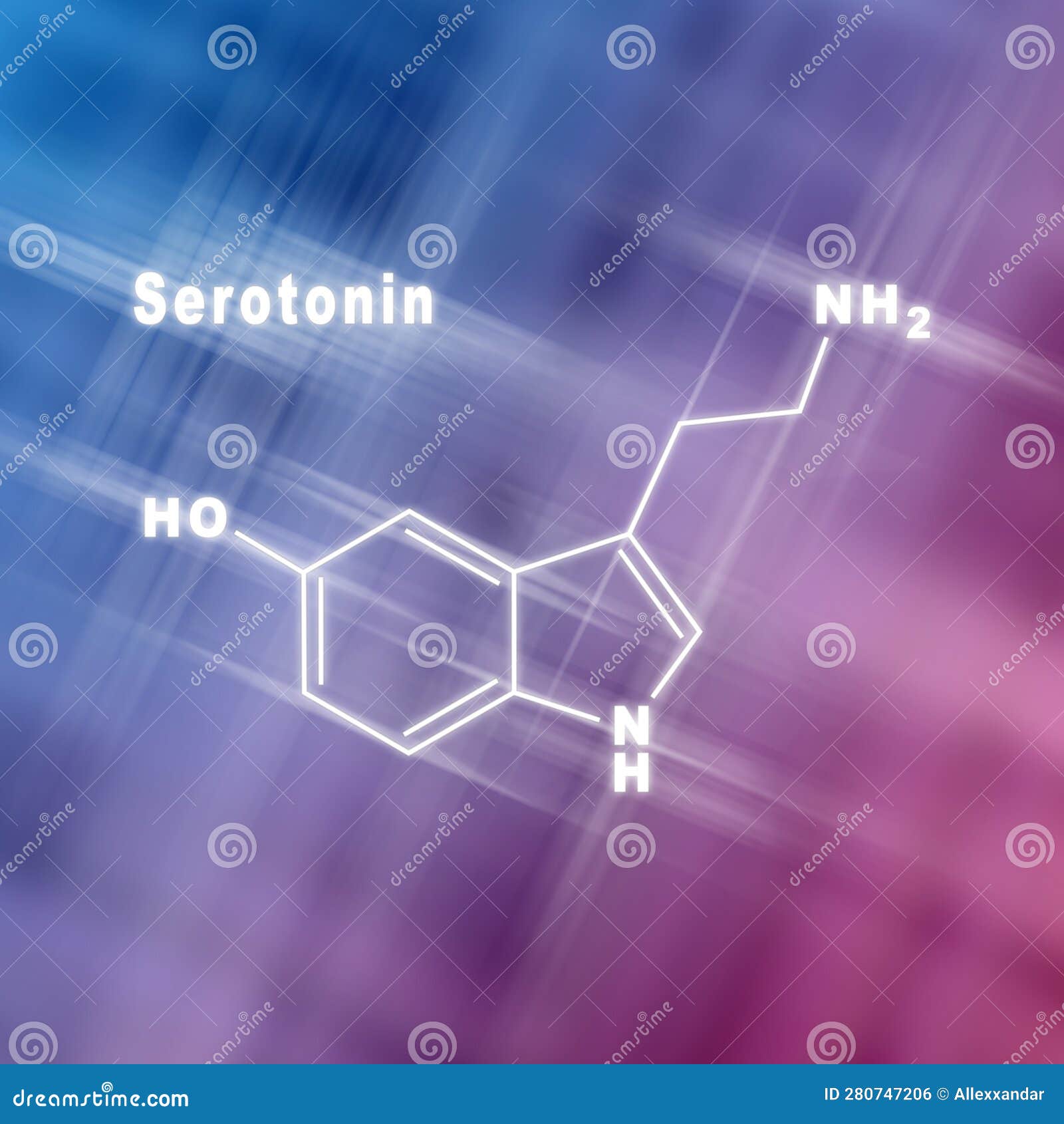 Serotonin Structural Formula Of Molecular Structure Royalty-Free Stock ...