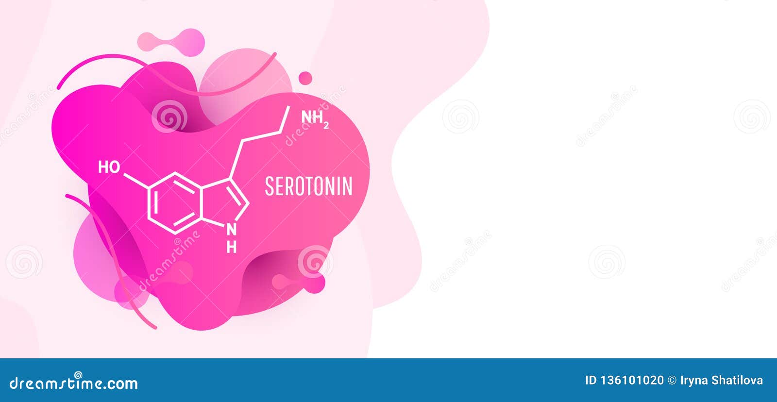 Serotonin Is A Hormone. Chemical Formula. Vector Illustration On ...