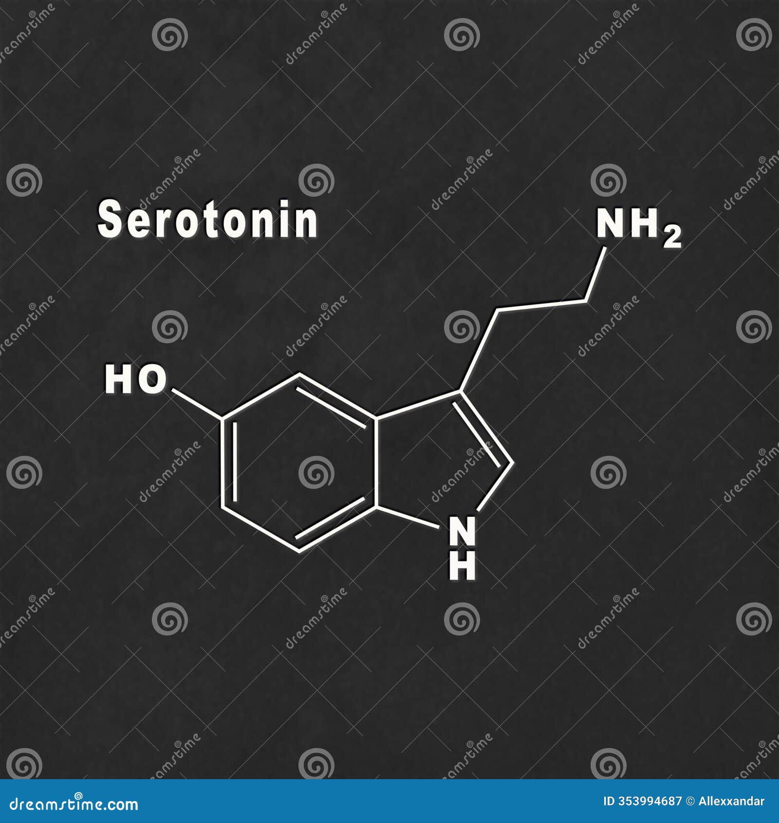 Serotonin Hormone Structural Chemical Formula Stock Image - Image of ...