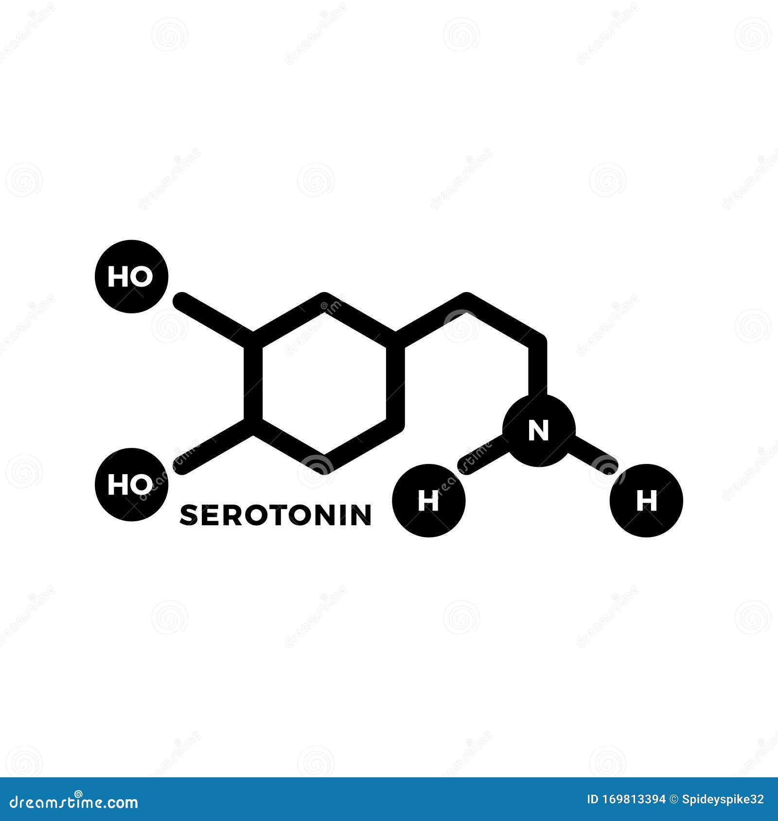 Serotonin, Human Hormone Molecule. Isolated Vector Illustration Stock ...