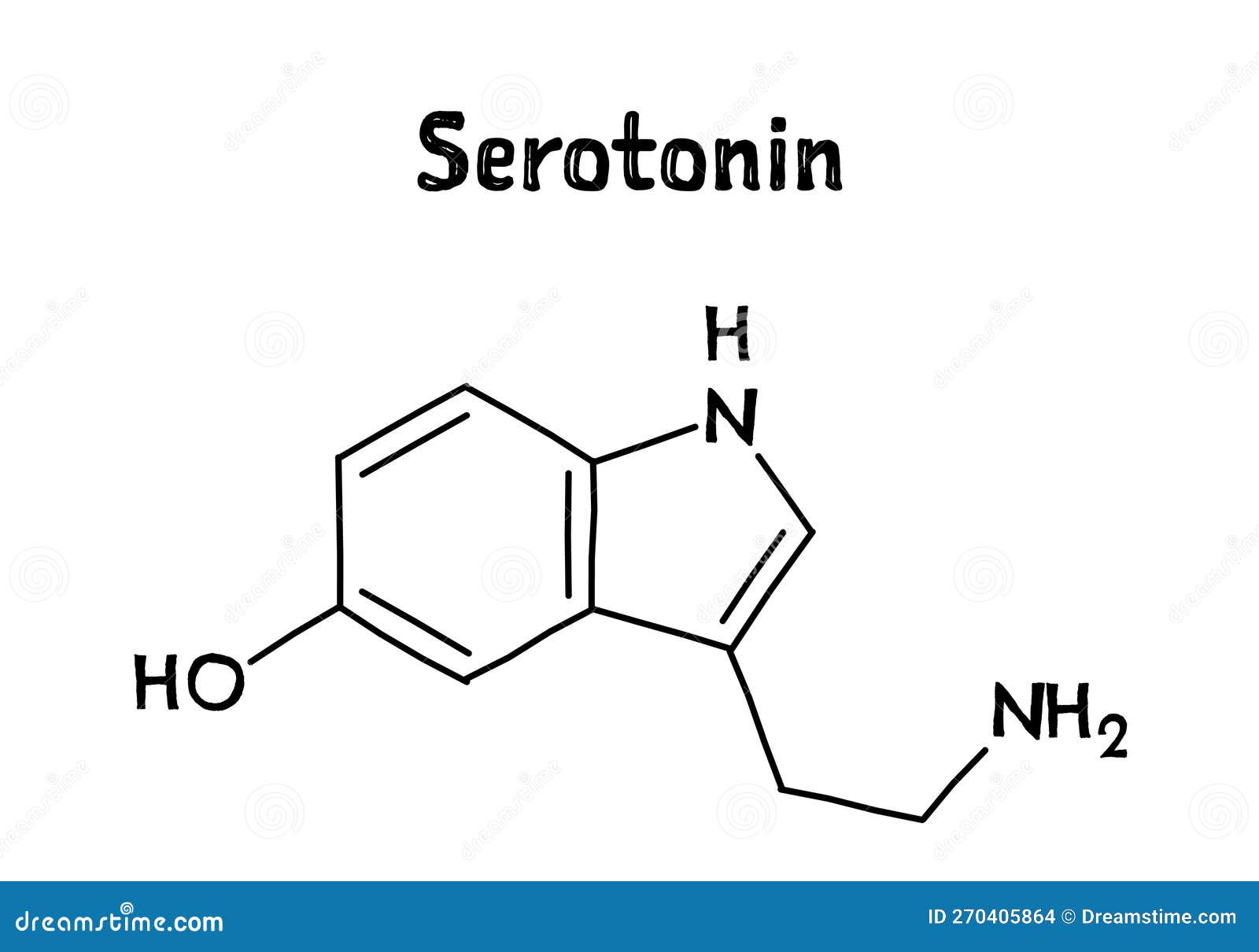 Serotonin Structural Formula of Molecular Structure Stock Illustration ...