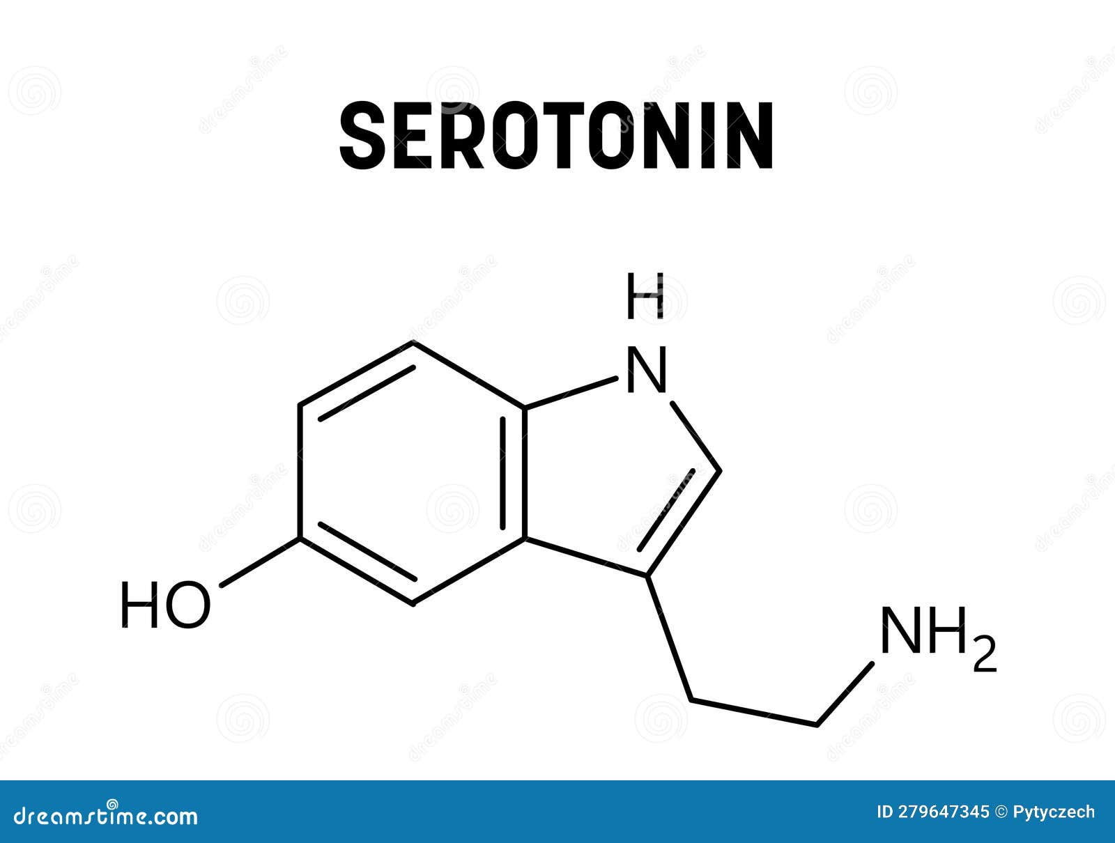 Serotonin Structural Formula of Molecular Structure Stock Vector ...