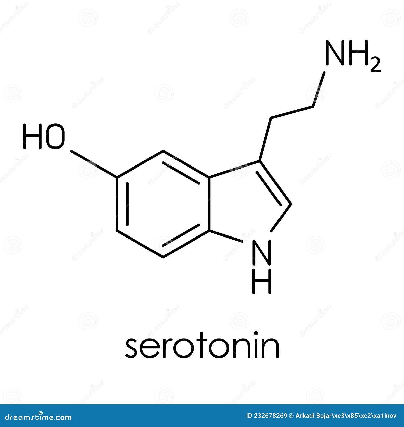 Serotonin Molecule, Vector Chemical Formula Stock Vector - Illustration ... Serotonin Molecule, Vector Chemical Formula Stock Vector - Illustration ...