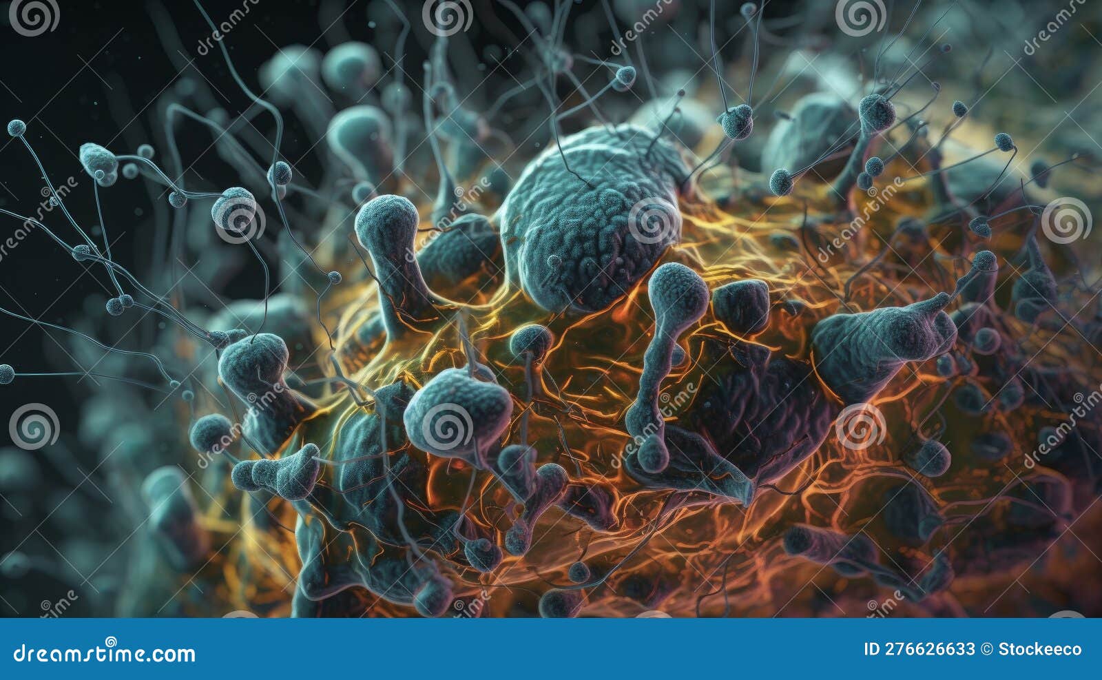 Serotonin Receptor Communication Under Microscope Stock Illustration ...