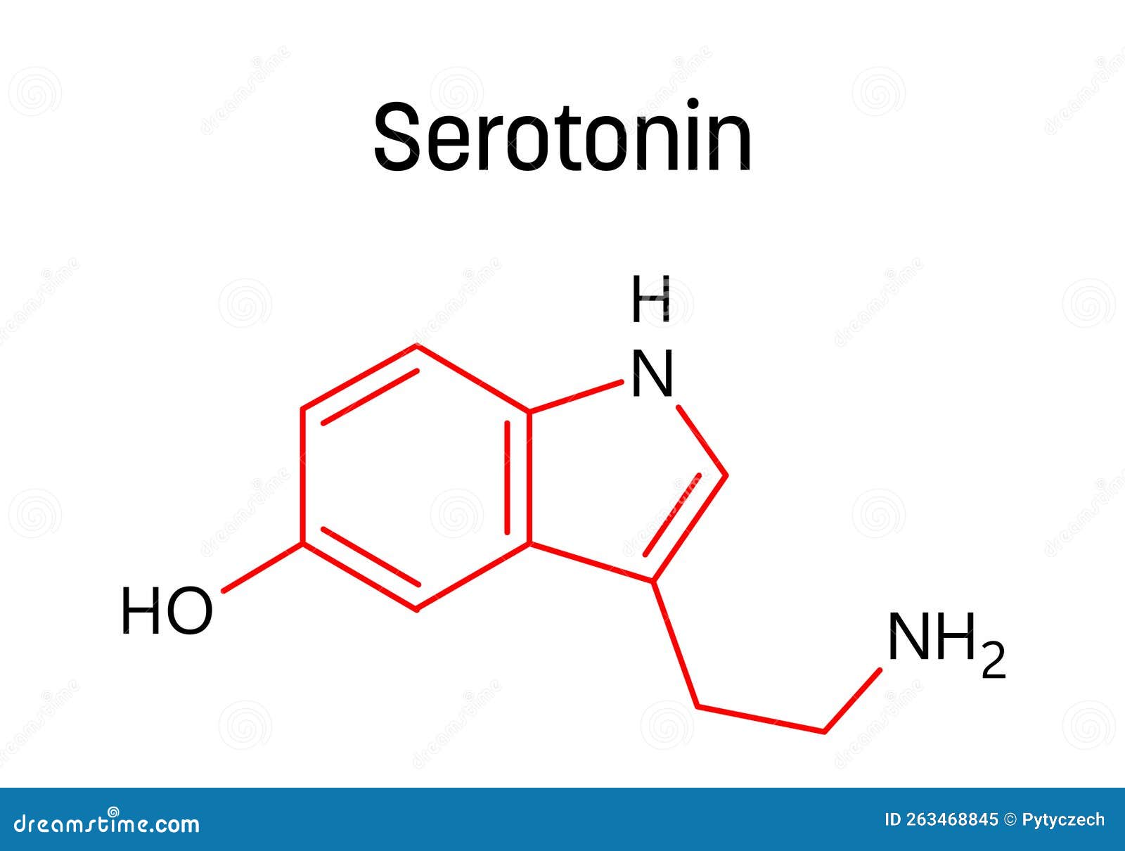 Serotonin Structural Formula of Molecular Structure Stock Vector ...