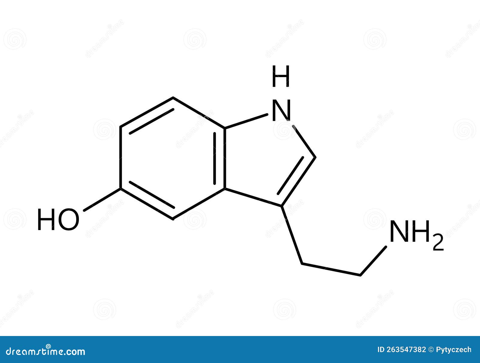 Serotonine Structuurformule Van De Moleculaire Structuur Stock ...