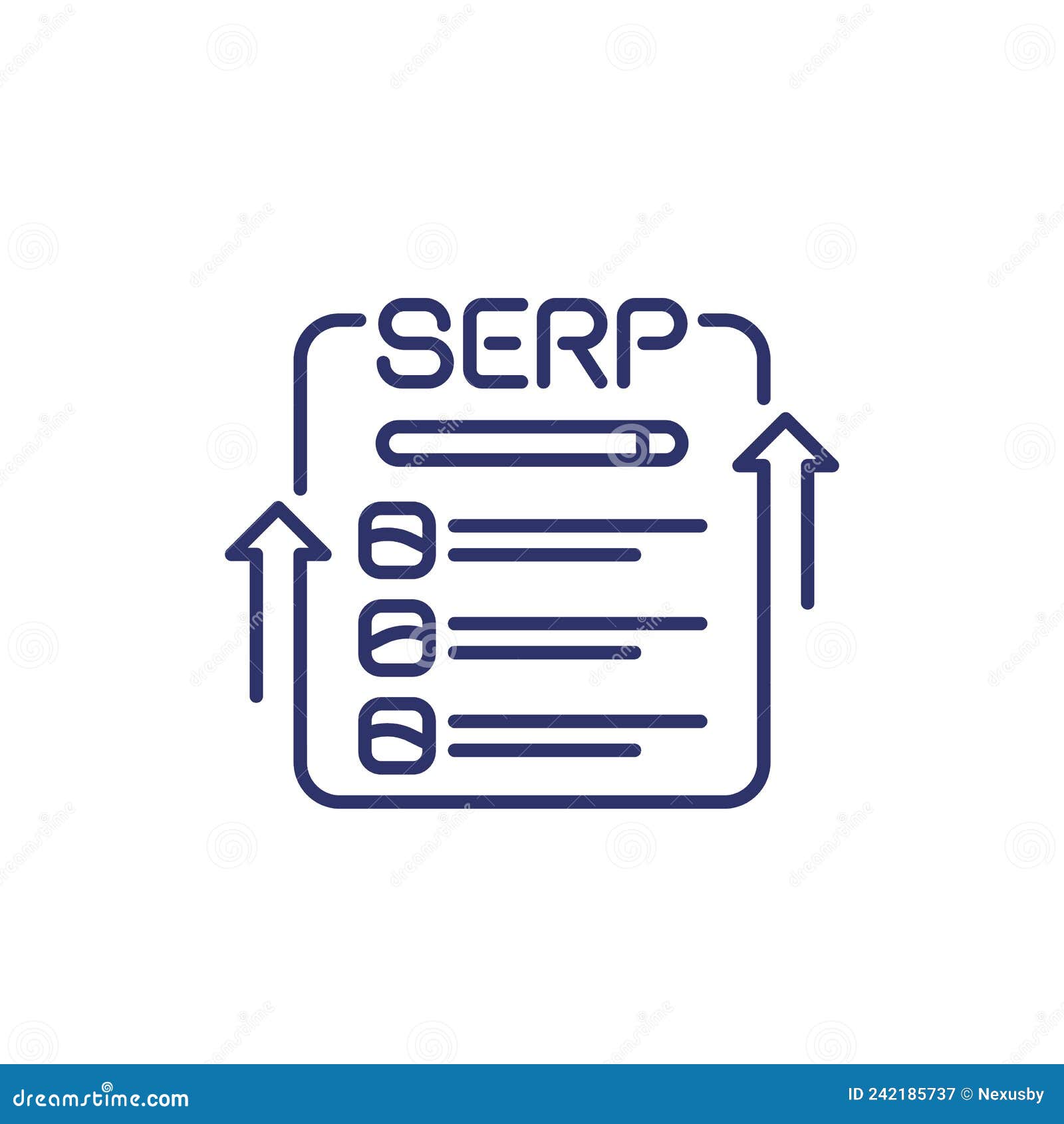 SERP line icon on white stock vector. Illustration of plan - 242185737