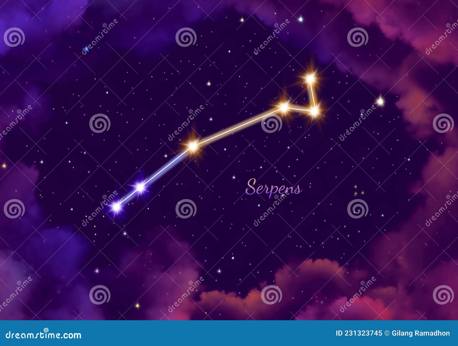 Illustration Image of the Constellation Serpens Stock Illustration ...