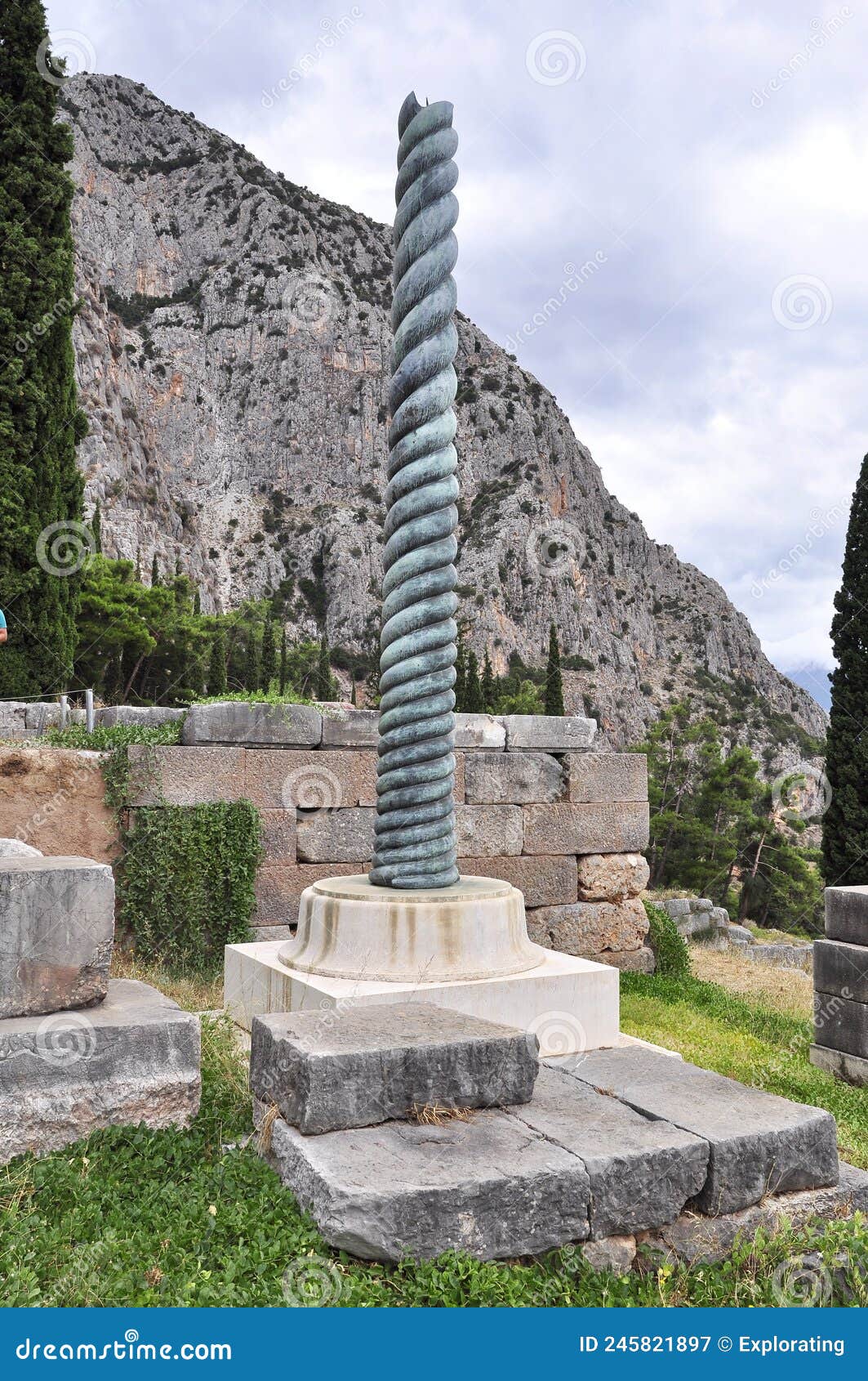 Serpent Column, Plataean Tripod or Delphi Tripod - Delphi Greece Stock ...