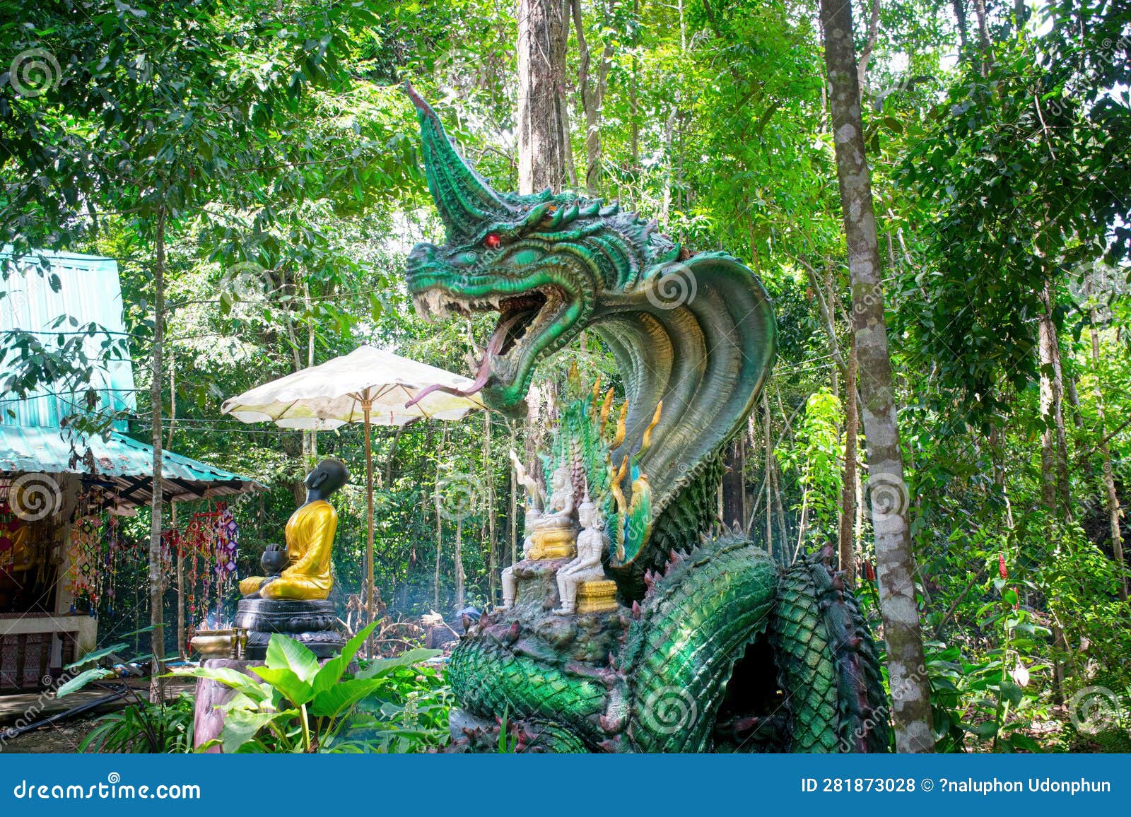 Serpent king stock photo. Image of naga, golden, serpent - 281873028