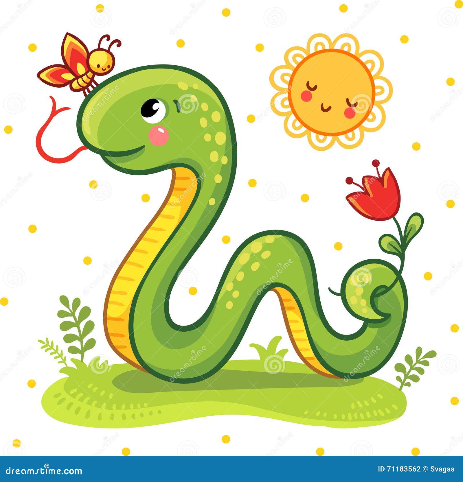 Serpent Mignon Dedans Illustration Stock - Image: 71183562