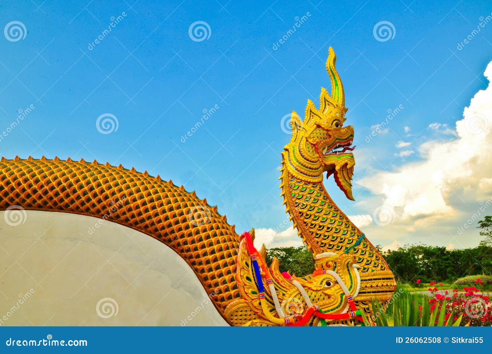 Serpent statue stock photo. Image of guard, buddhist - 26062508
