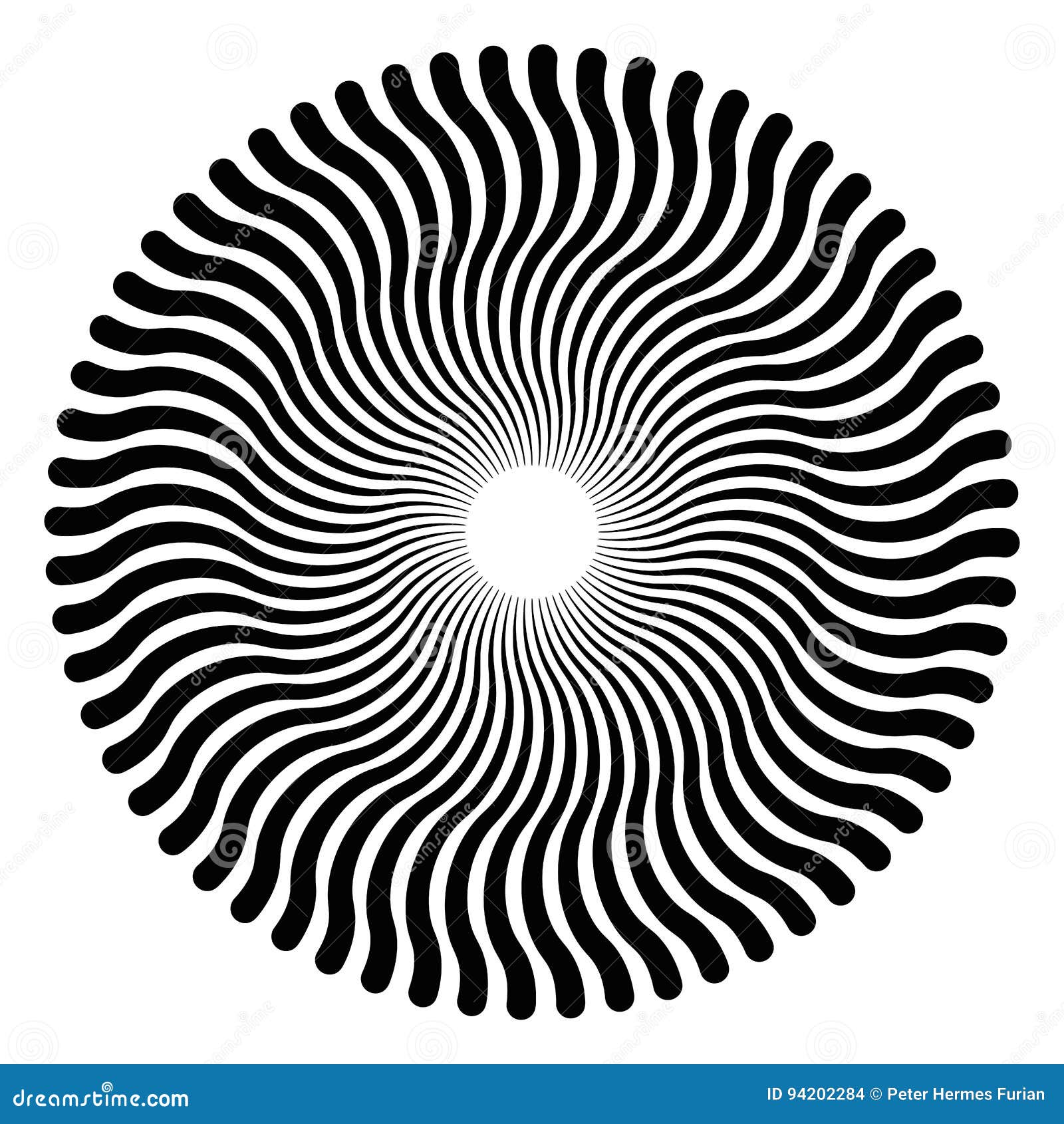 Serpentine Lines Forming a Circular Pattern Stock Vector - Illustration ...