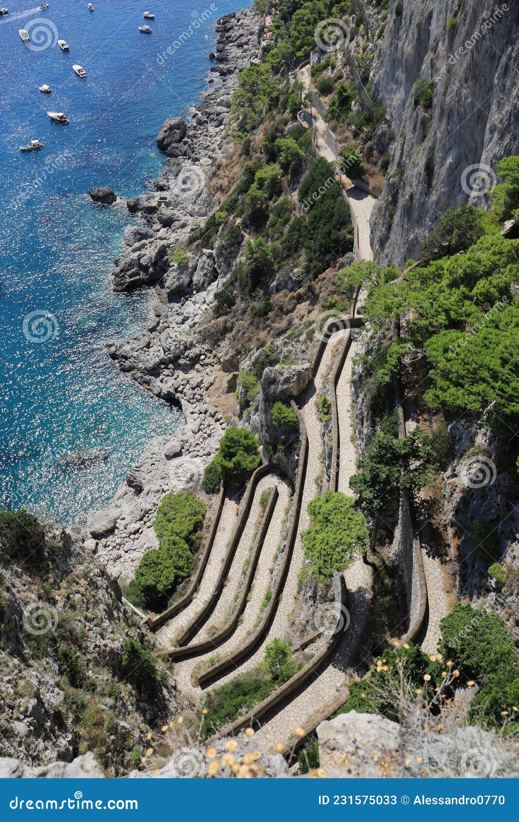 The Serpentine Path Called Krupp Street in Capri Stock Image - Image of ...