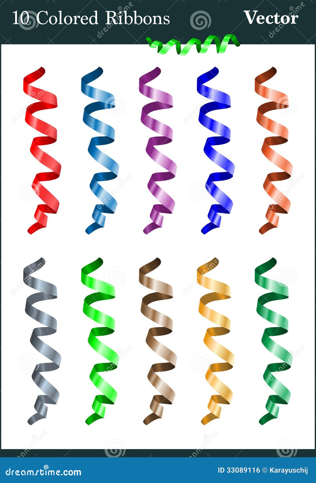 Serpentine Ribbons stock vector. Illustration of curve - 33089116