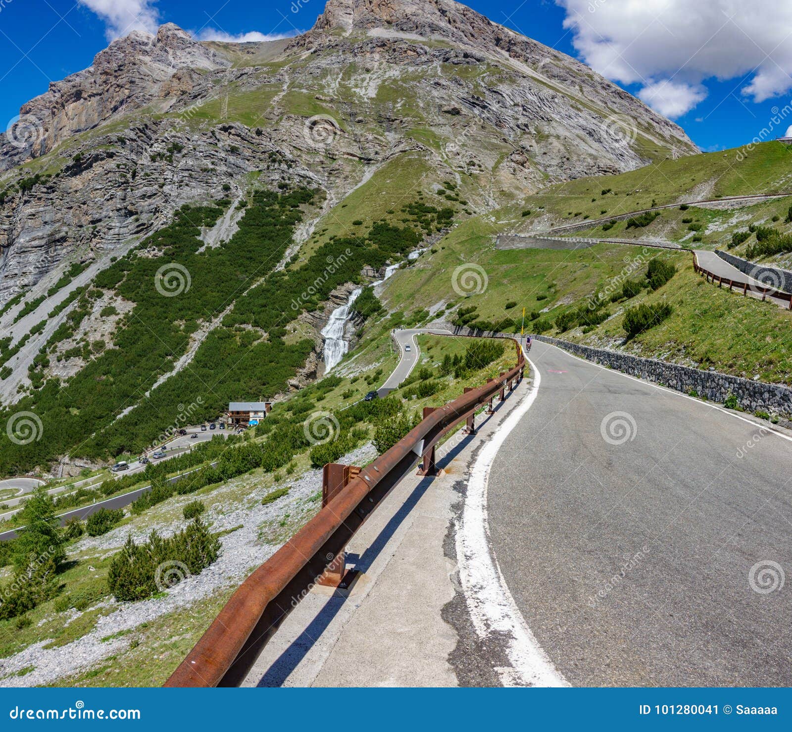 Serpentine Road, Stelvio Pass from Bormio Stock Image - Image of curved ...