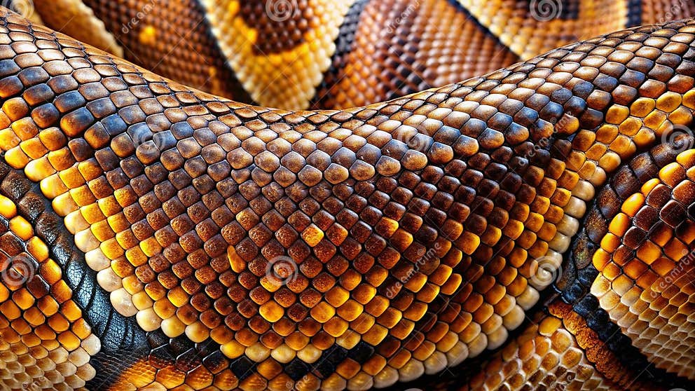 Serpentine Symphony: a Close-Up of a Python S Scales AI Generated Stock Illustration ...