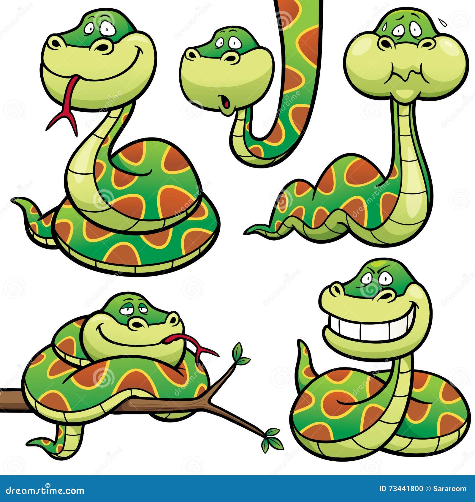 Serpiente ilustración del vector. Ilustración de caracteres - 73441800