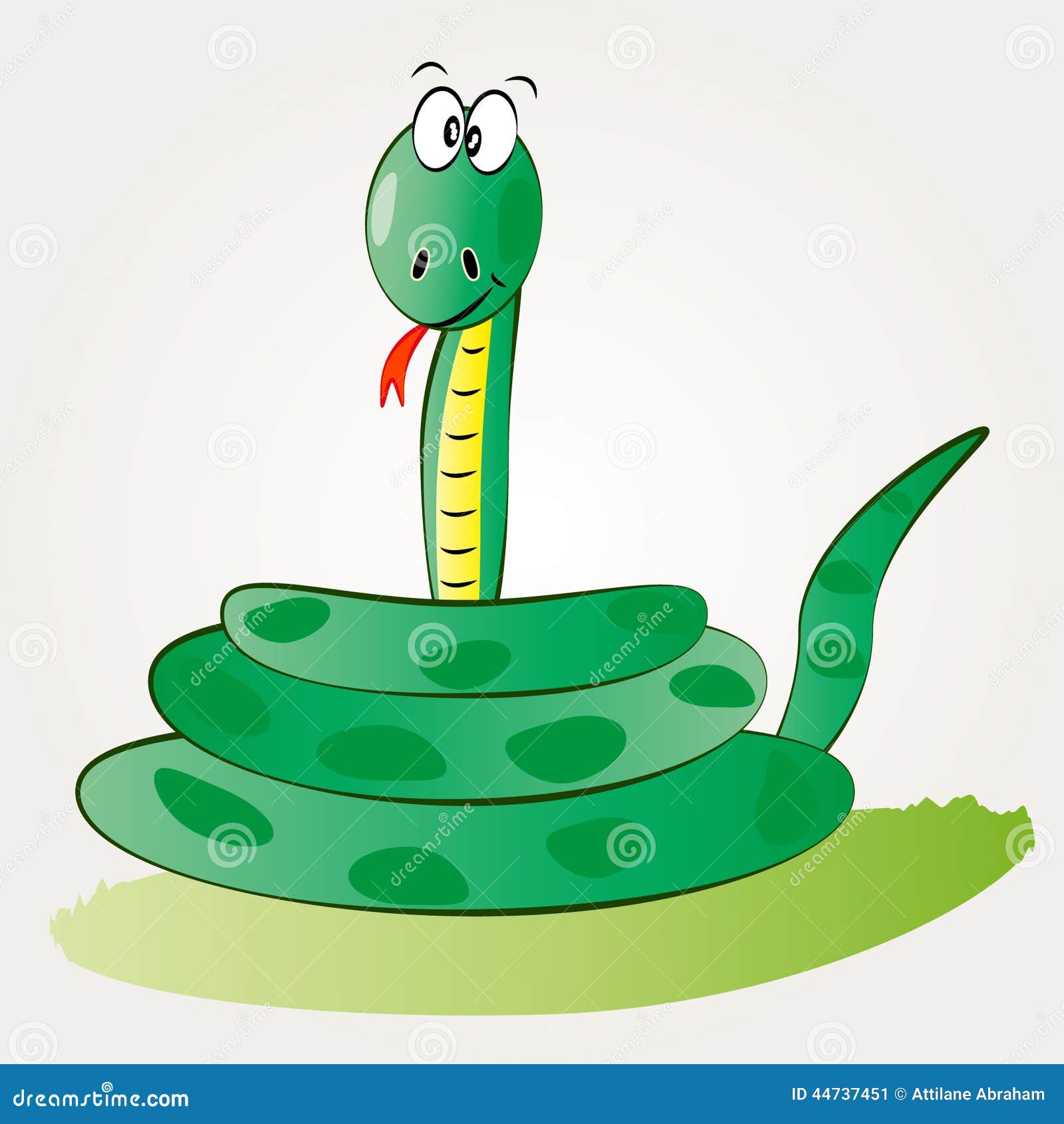 Serpiente linda ilustración del vector. Ilustración de verde - 44737451