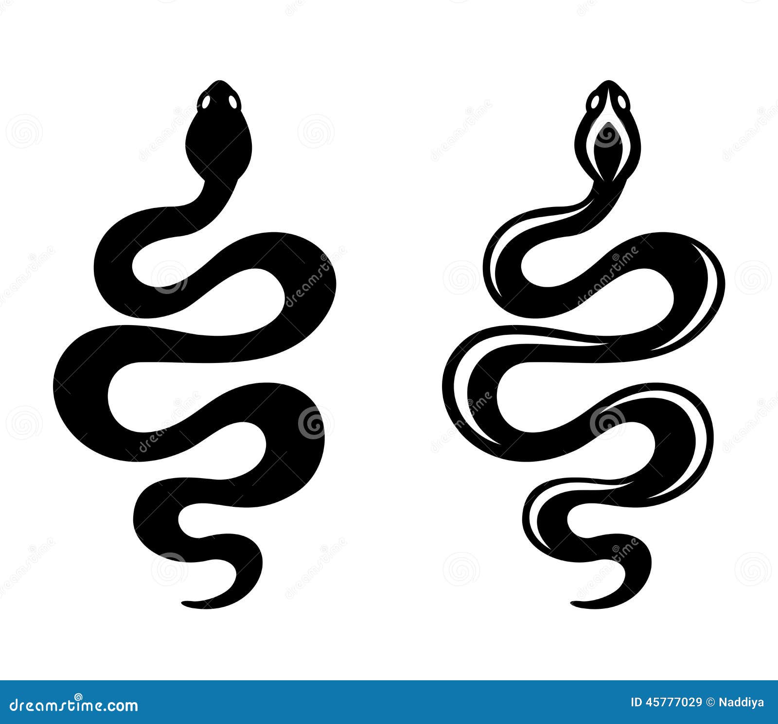 Serpientes Siluetas Negras Del Vector Ilustración del Vector ...