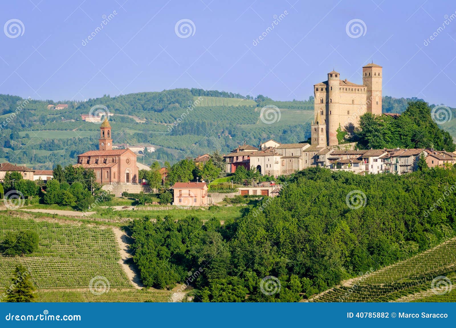 Serralunga d Alba, Castle stock photo. Image of wine - 40785882