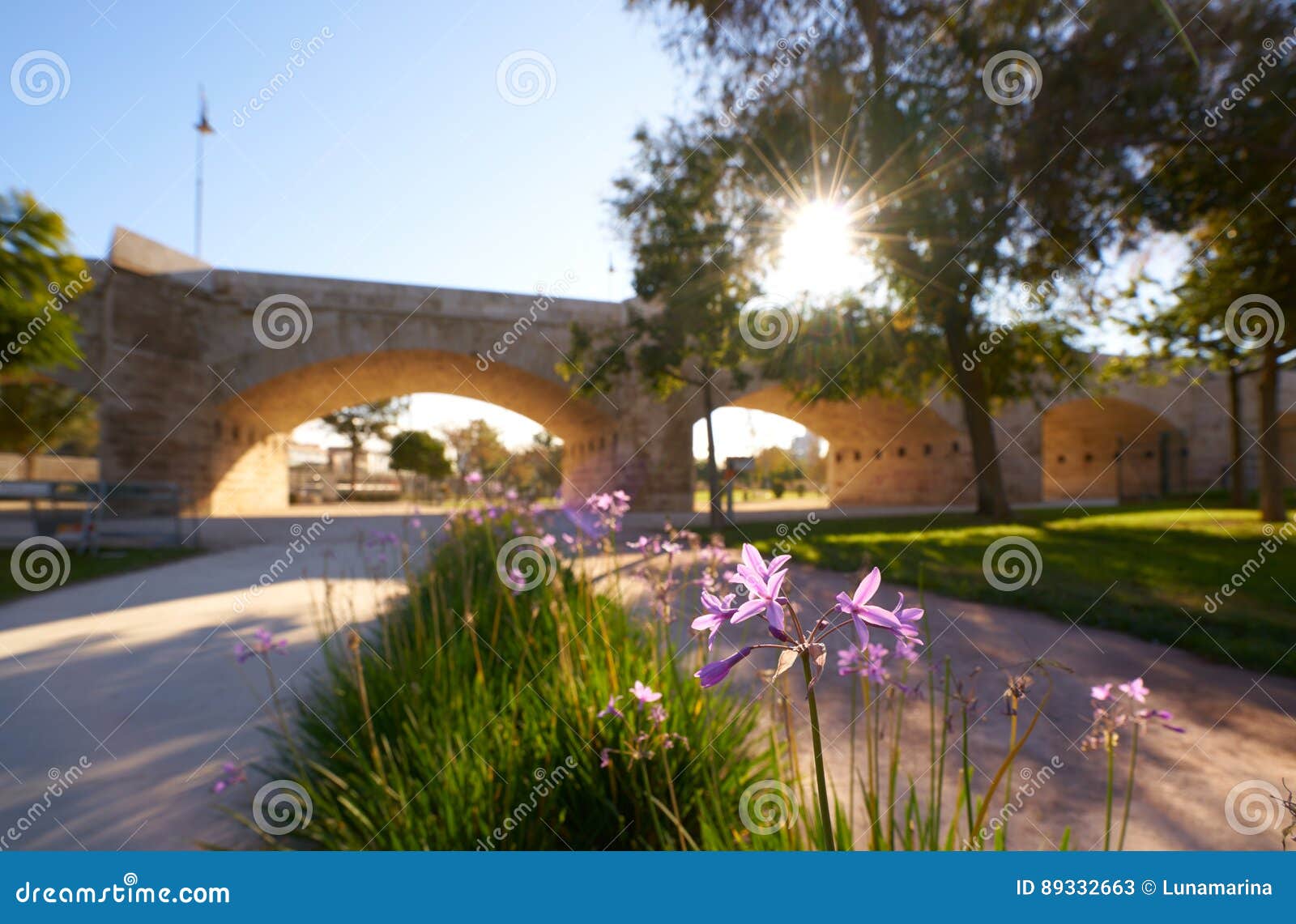 Valencia Turia River Park With San Pio V Museum Royalty-Free Stock ...