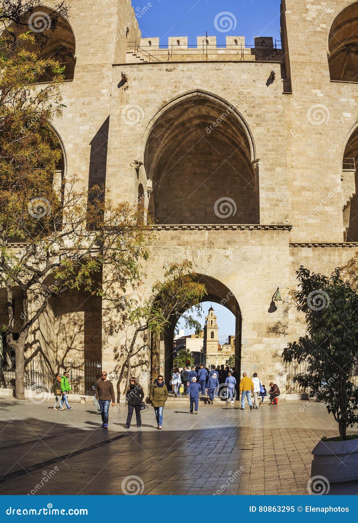 Serrano Towers in Valencia ,Spain Editorial Image - Image of medieval ...