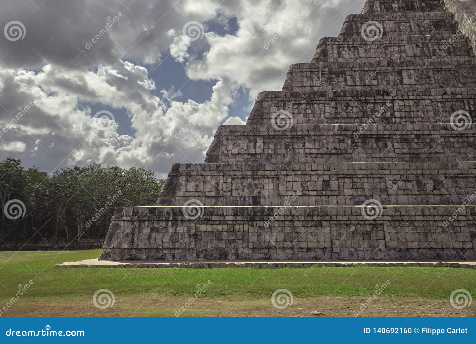 Steps Of The Pyramid Stairs. Hidden In Jungle Calakmul Archeolog Stock ...