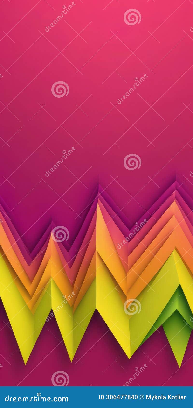 Serrated Shapes in Fuchsia Greenyellow Stock Photo - Image of creative ...