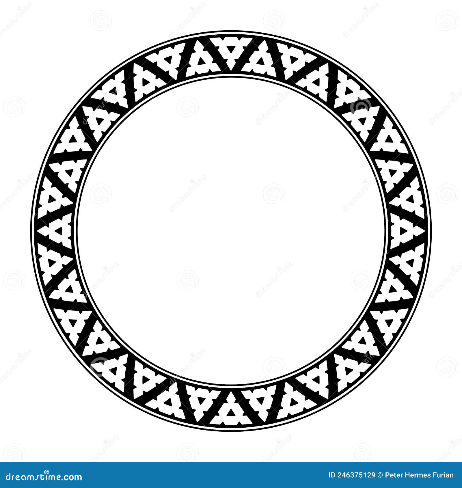 Serrated Triangle Pattern, Circle Frame, Based on Melanesian Patterns ...