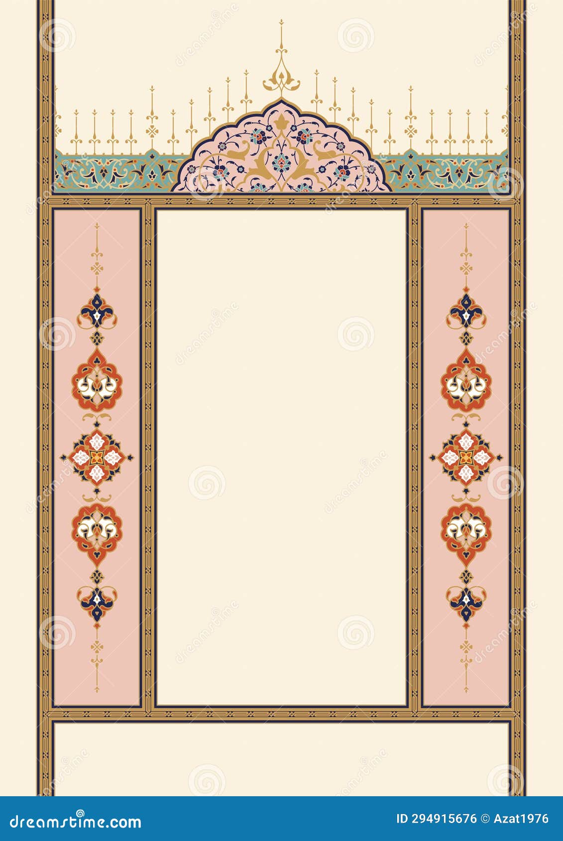 Islamic Floral Frame, Premium A4 Vector Illustration Template Page ...