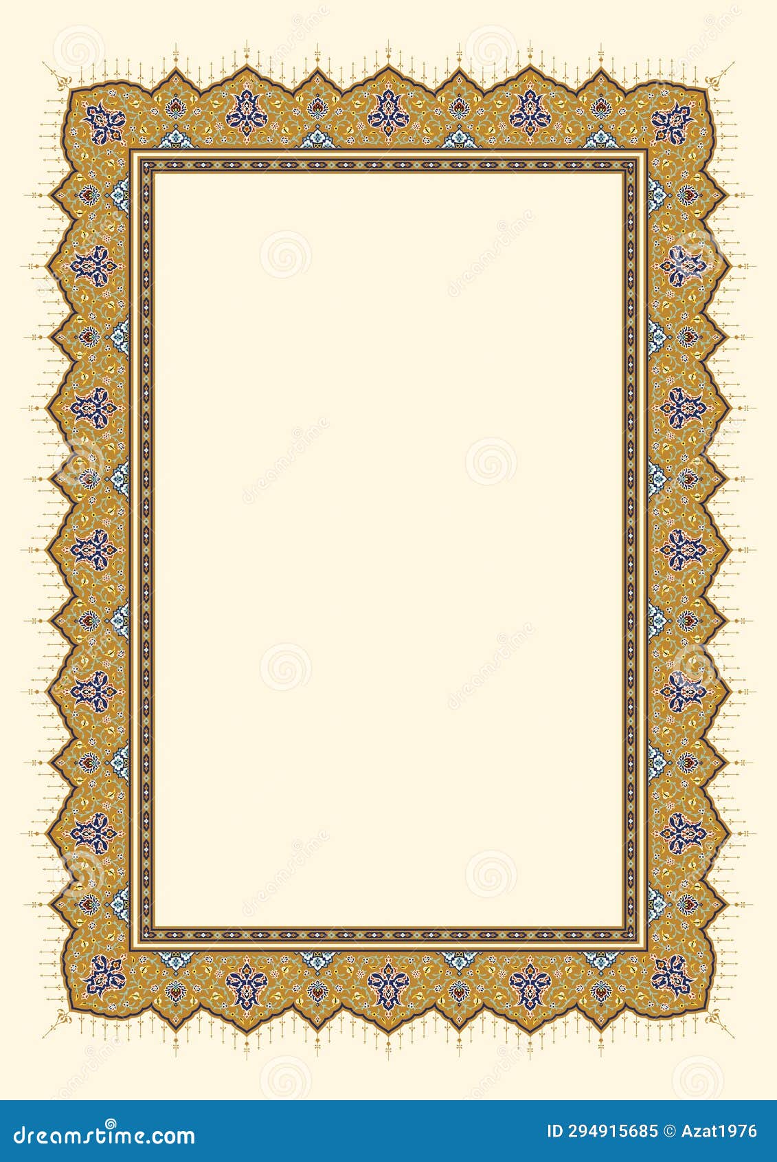 Islamic Floral Frame, Premium A4 Vector Illustration Template Page ...