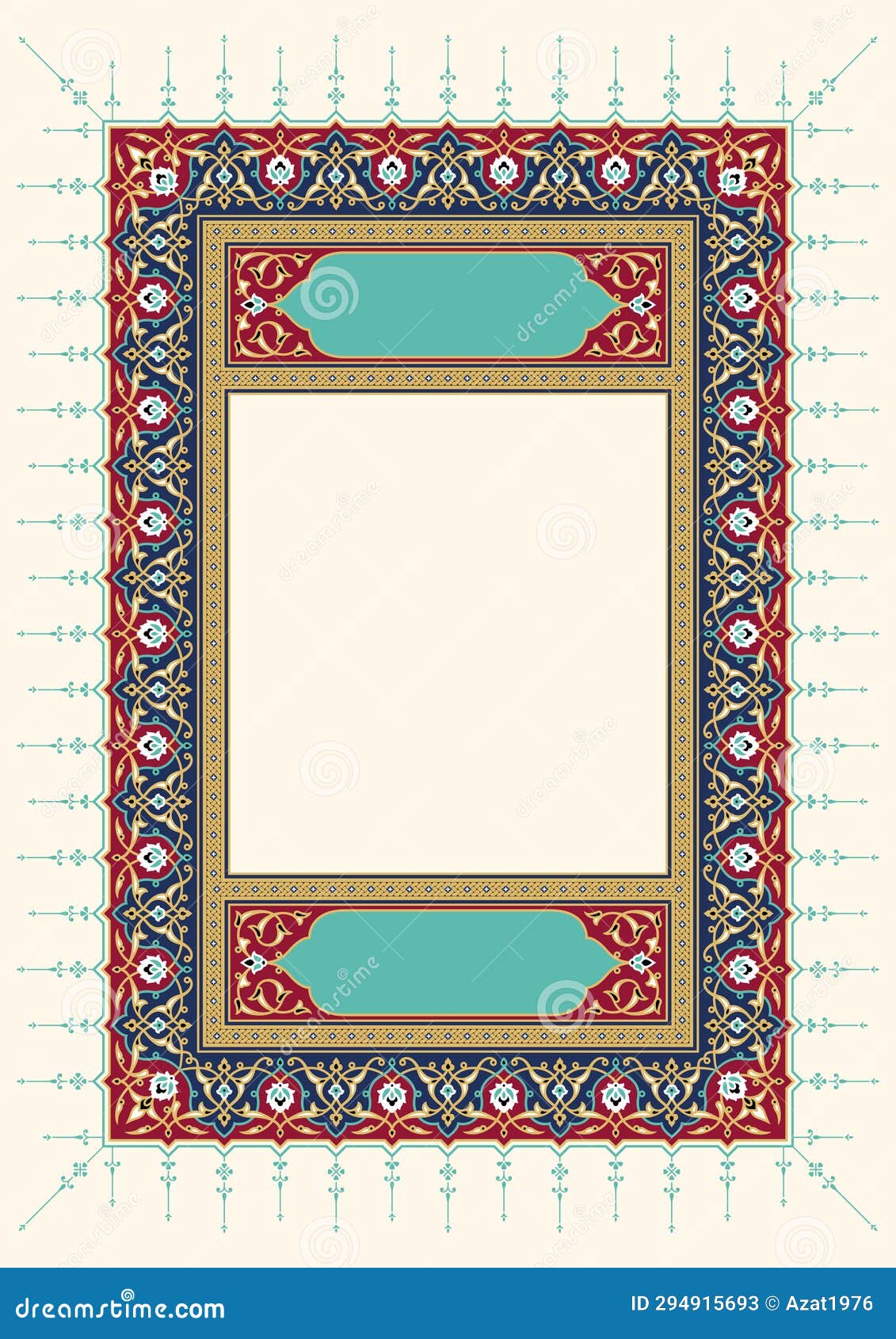 Islamic Floral Frame, Premium A4 Vector Illustration Template Page ...
