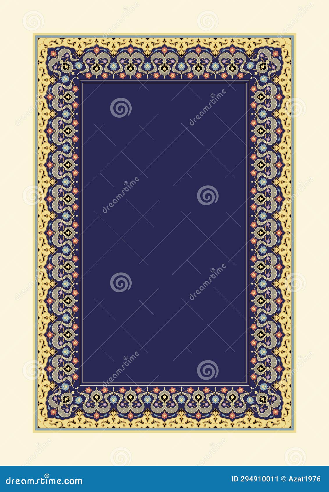 Islamic Floral Frame, Premium A4 Vector Illustration Template Page ...