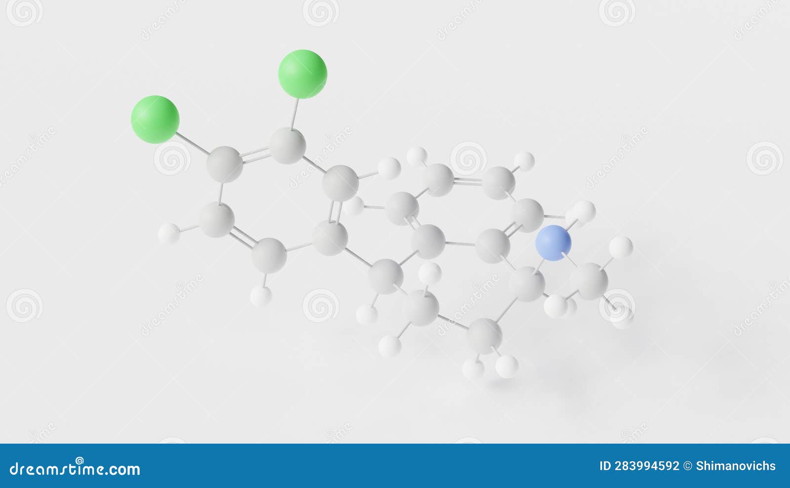 Sertraline Molecule 3d, Molecular Structure, Ball and Stick Model ... Sertraline Molecule 3d, Molecular Structure, Ball and Stick Model ...