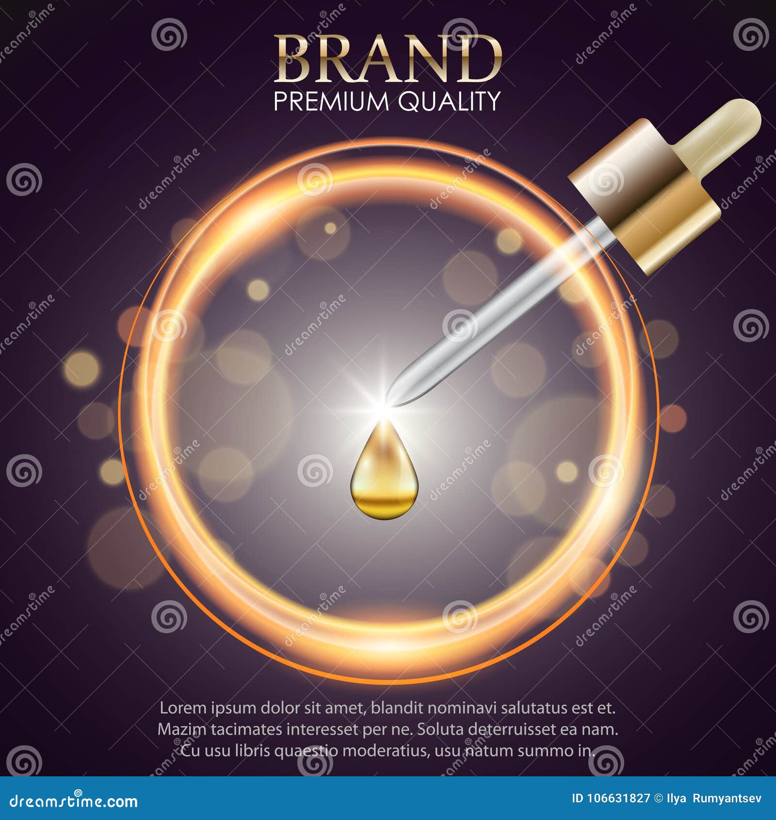 Serum Essence Drop on Abstract Blur Background Stock Vector ...