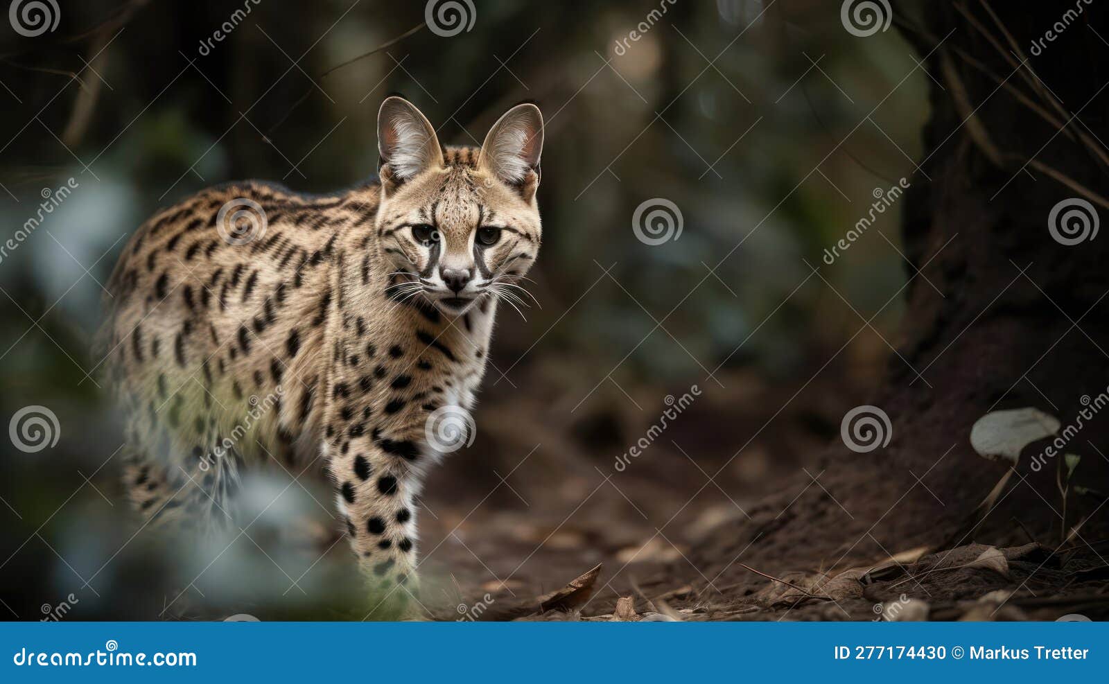 A Serval Cat on the Prowl Created with Generative AI Stock Photo ...