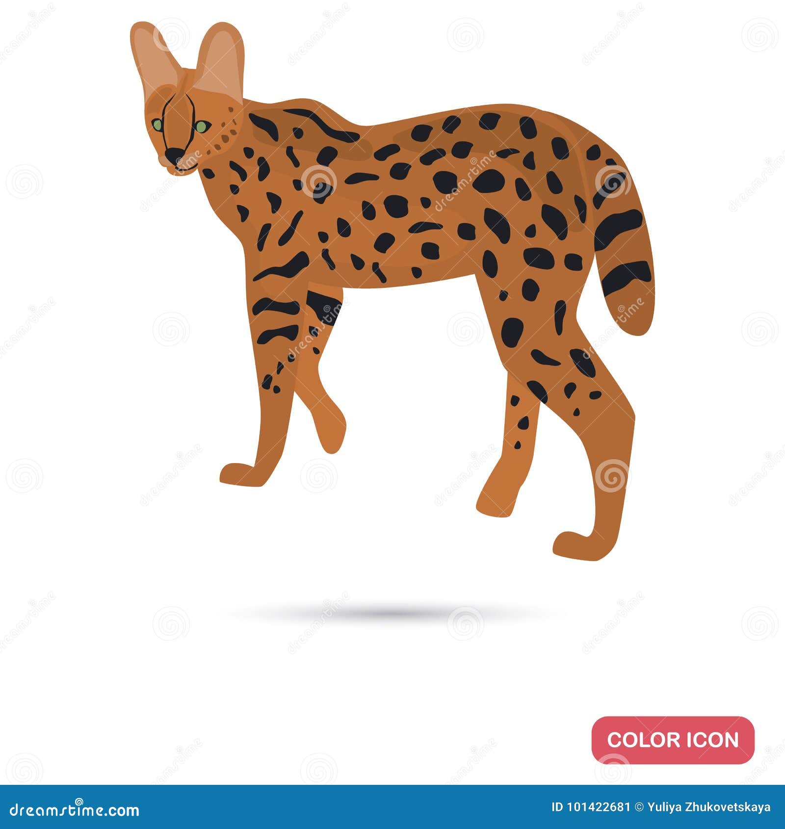 Serval Color Flat Icon for Web and Mobile Design Stock Vector ...
