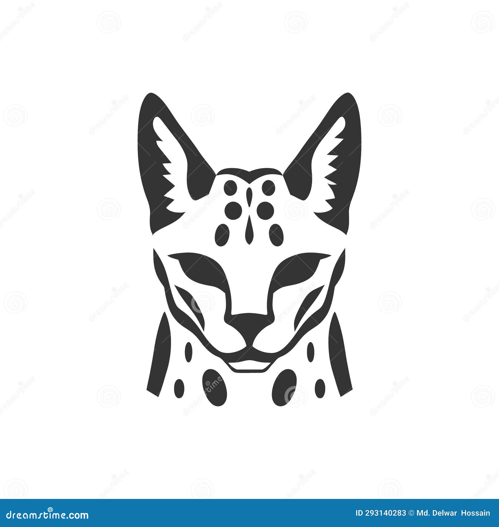 Serval icon stock vector. Illustration of line, background - 293140283