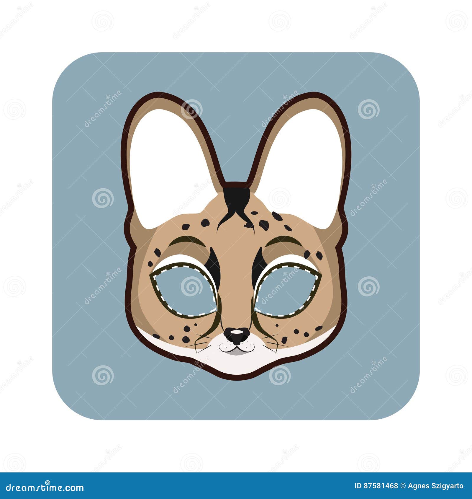 Serval Mask for Various Festivities, Parties Stock Vector ...